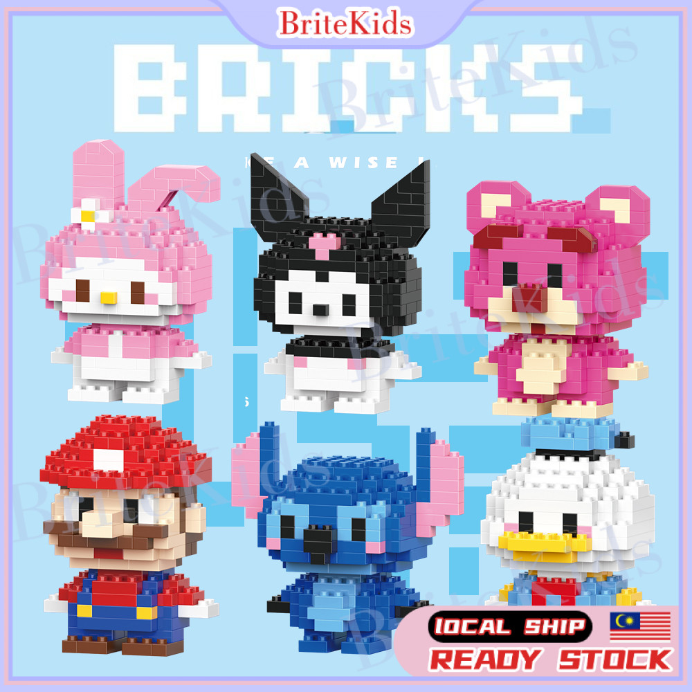 DIY Kuromi Building Block Sanrio Lotso Winnie Cute Cartoon Nano Block ...
