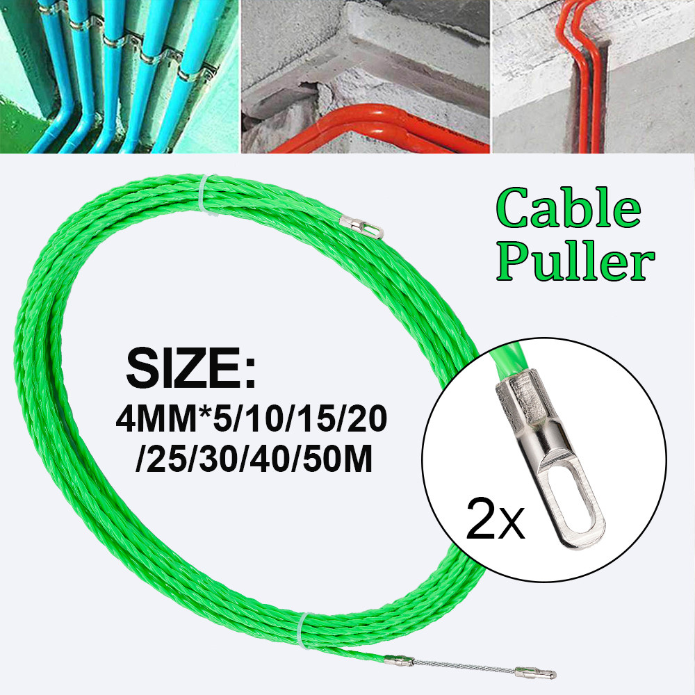4mm 5/10/15/20/25/30/40/50M Cable Puller Glass Fiber Conduit Rod Fish ...