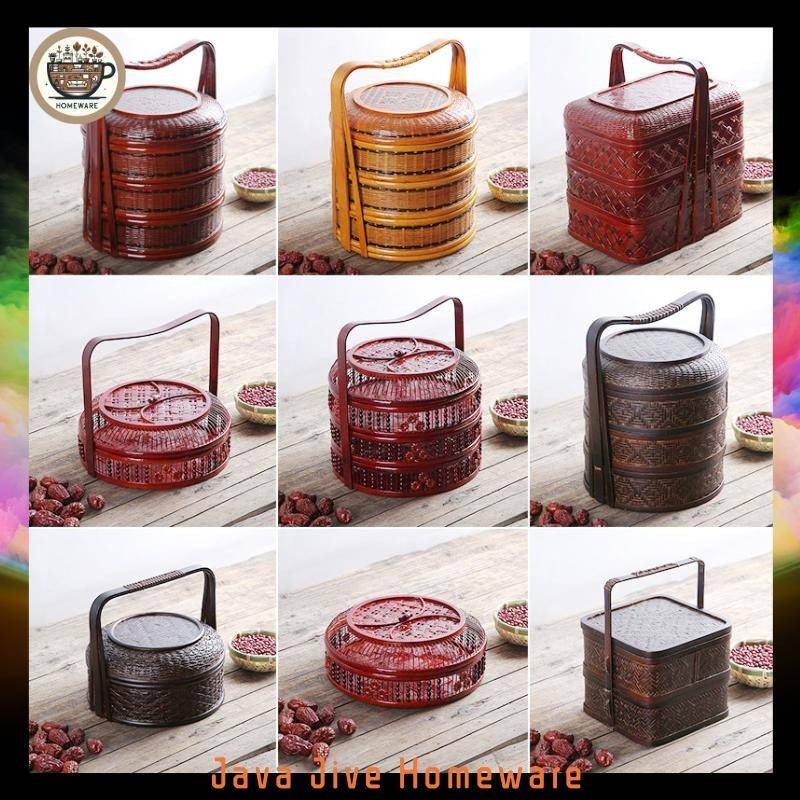 #5002 Kotak Makanan Anyaman Buluh, Kotak Penyimpanan Makanan, Bekas ...