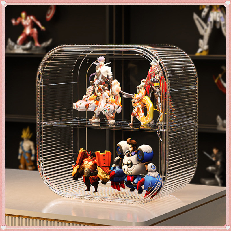 2in1 Toy Display Storage Box Wall Hang Transparent Display Rack Doll ...