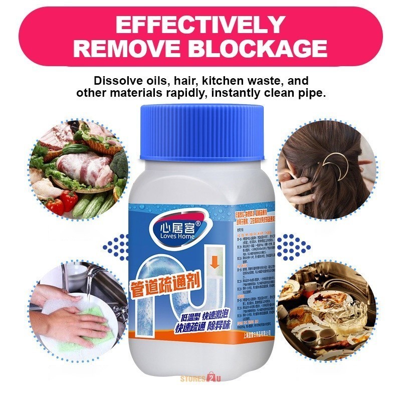 Original Clog Remover (268g) Drain Cleaner Pipeline Basin Unclog Powder ...
