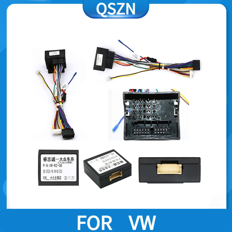 Dvd Car Radio 16-Pin Power Cord Canbus Box VW-RZ-08 Decoder Suitable ...