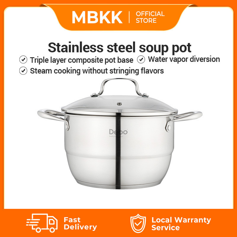 Austenitic Stainless Steel Stock Pot 24cm Thick Household Pot with ...
