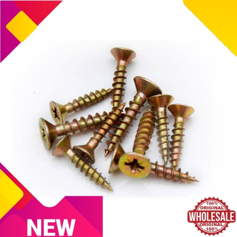 10PCS M3.5 & M4 Chipboard Screw Wood Screw Skru Papan DIY Pack (rainbow ...