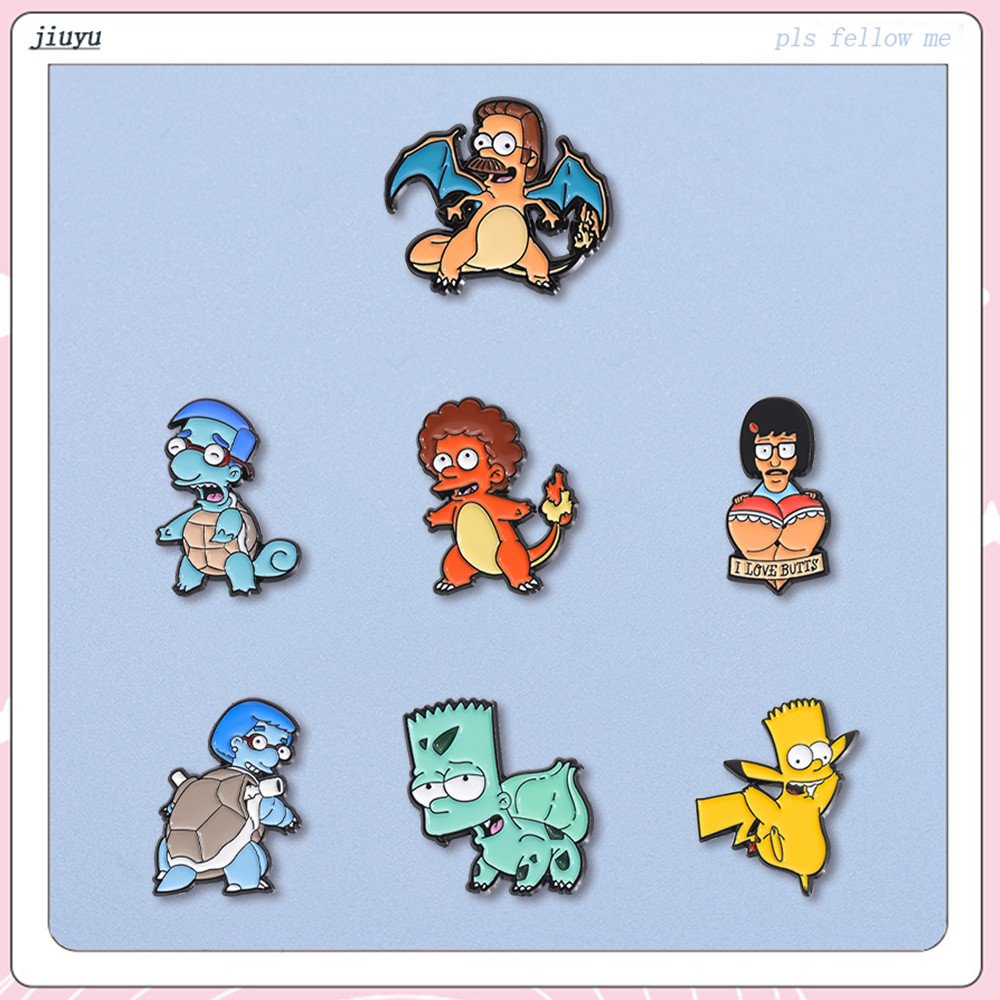 Pok É Mon Creative Pikachu Enamel Pin Cartoon Anime Simpson Badge ...