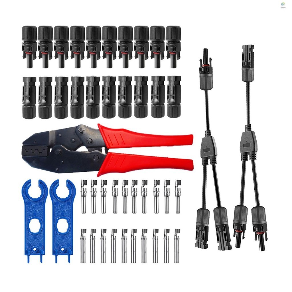 FLM 10 Pairs Male/Female Solar Panel Cable Connectors with Crimping ...