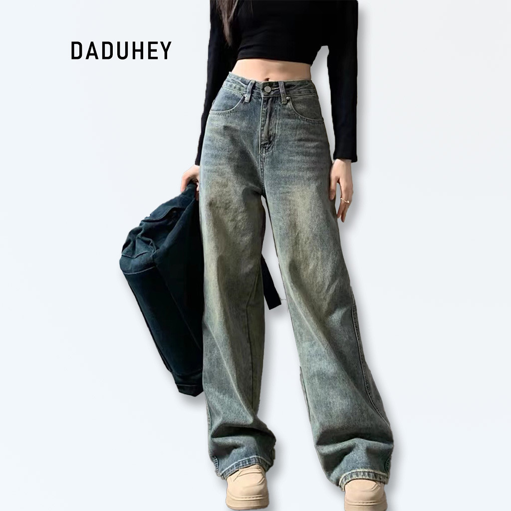 Daduhey baju raya 2024 American Style Women's Retro High Waist Straight ...