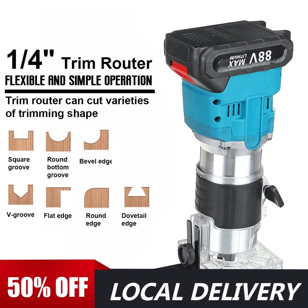 30000RPM 6 Speeds Cordless Brushless Electric Trimmer Rechargeable Wood ...