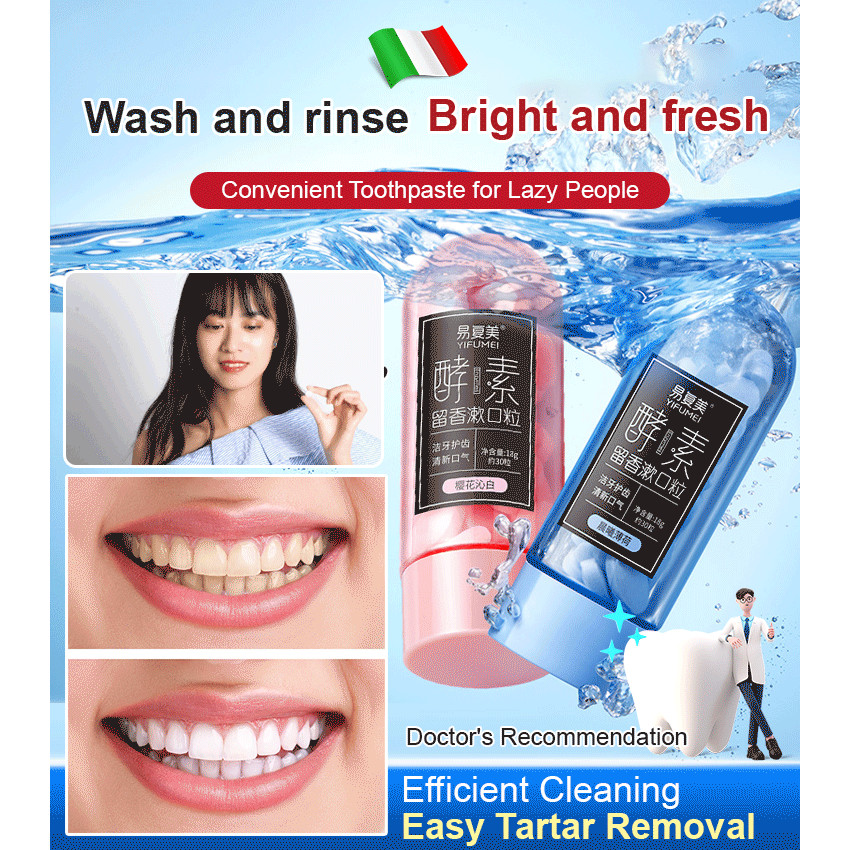 【Original】Tartar Removal+Fresh Breath Portable Stain Removal And Whitening Solid Toothpaste ...