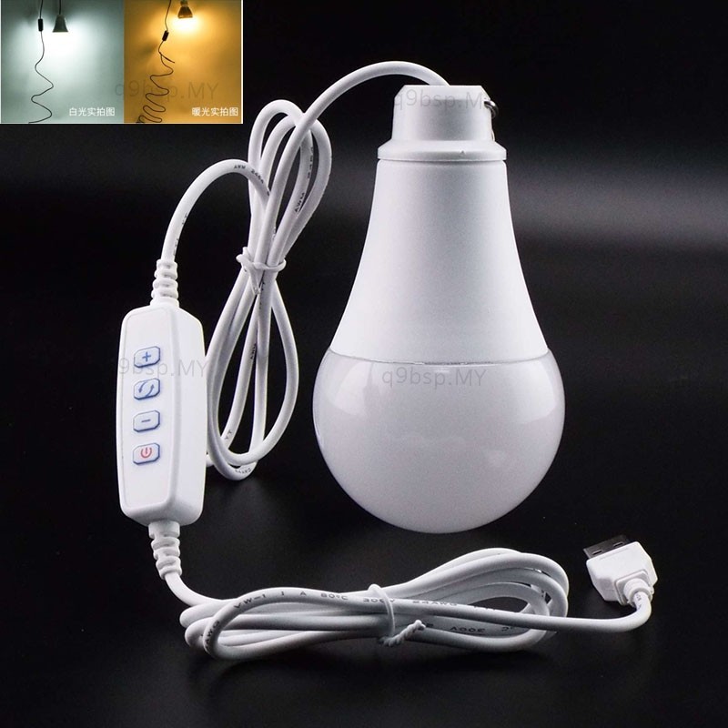 USB LED Bulb Lights 5V 3W 10W Reading Night Lamps Wall Hanging Outdoor for Camping Home Bulbs ...