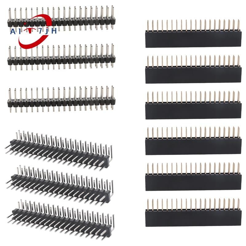 12PCS 40 Pin GPIO Header Kit 20X2 Pins Right Angle GPIO Header Socket ...