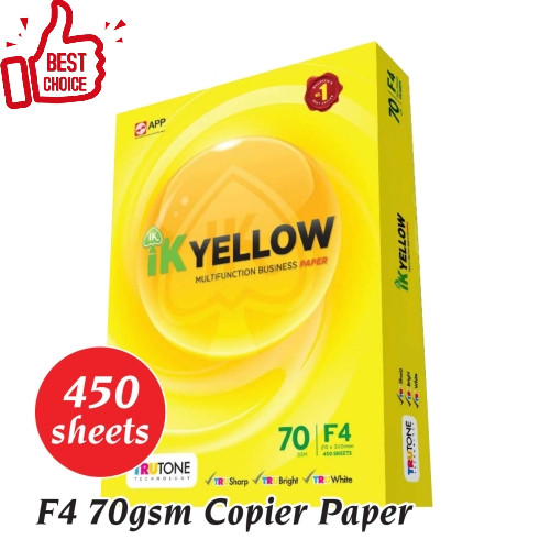 F4 70gsm Copier Paper 450 sheets | F4 Photostat Paper | F4 IK Yellow ...
