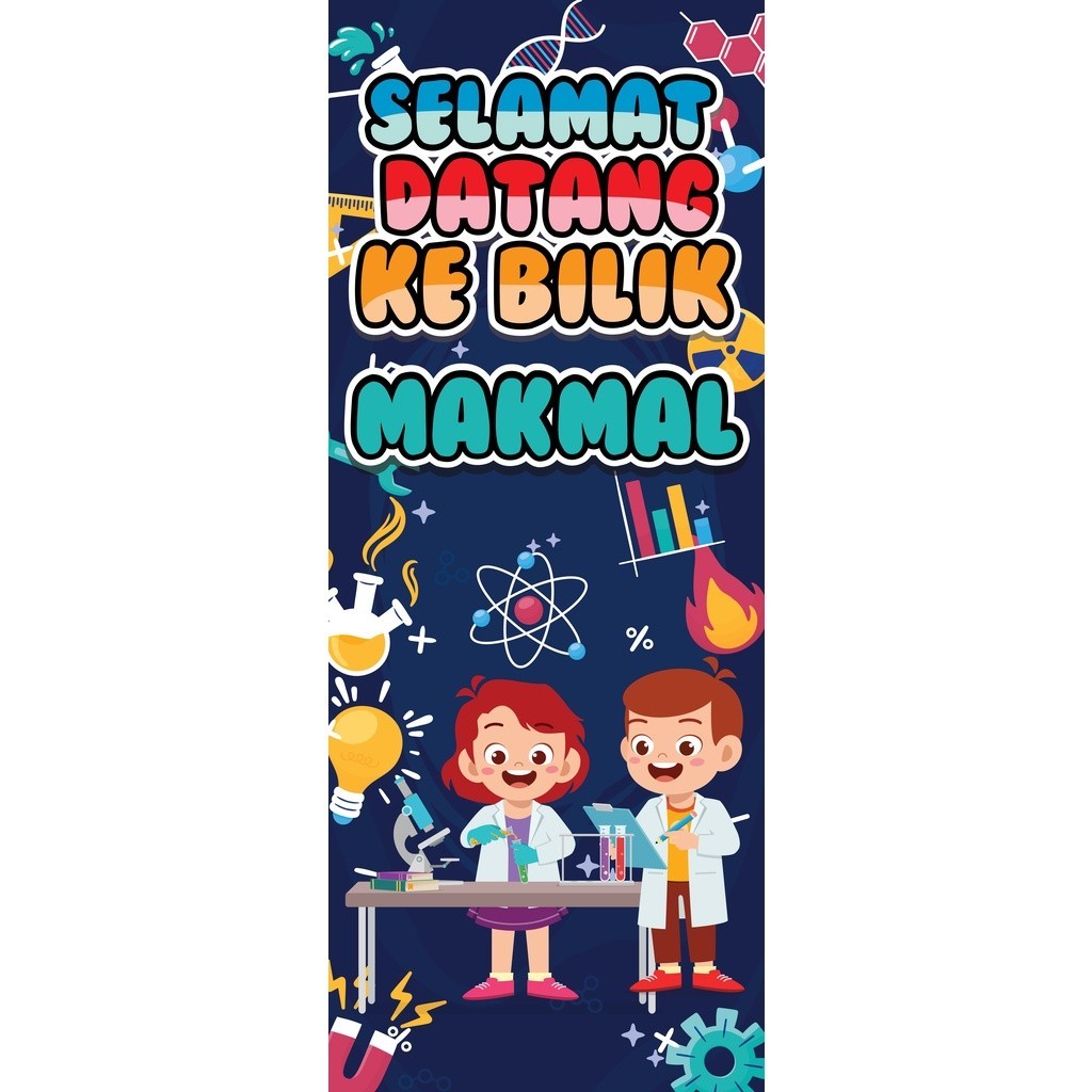 BUNTING SELAMAT DATANG KE BILIK MAKMAL / SET KECERIAAN SEKOLAH - 5 ...