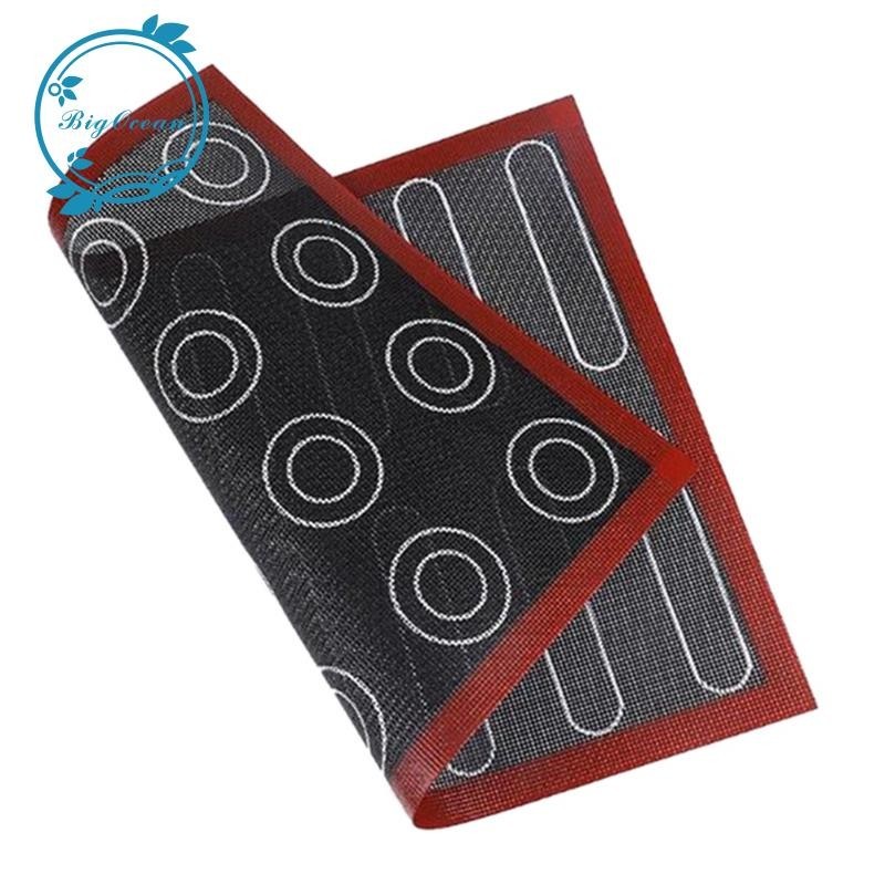 1 PCS Reversible Printed Macaron Puff Baking Mat As Shown Silica Gel ...
