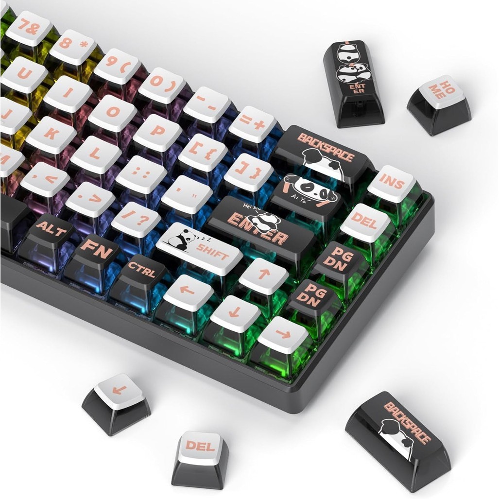 Panda Pudding Keycaps ASA Profile PBT Four-sided Light Transmission Dye ...