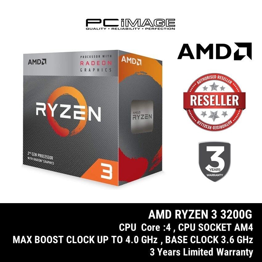 AMD RYZEN 3 3200G 3.6GHZ/4.0GHZ, 4C/4T, 4MB CACHE, AMD VEGA 8, AM4 ...