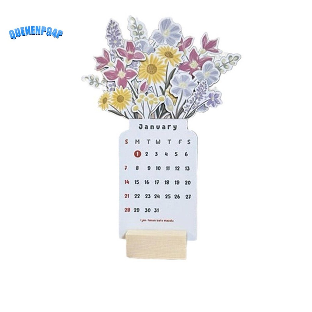 2024 Flowers Desk Calendar Flower Desk Calendar Planner Vase Shaped ...