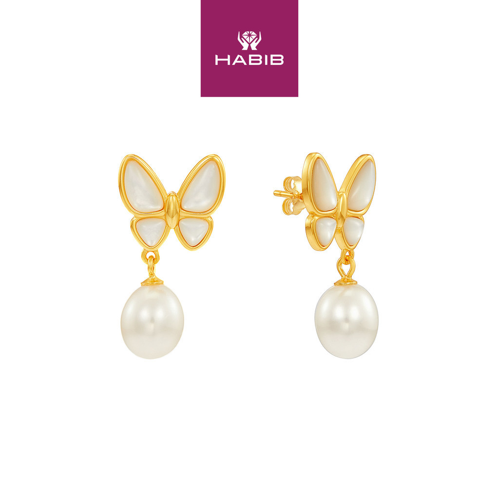 HABIB 925 Fresh Water Pearl Earrings Z4528S | Shopee Malaysia