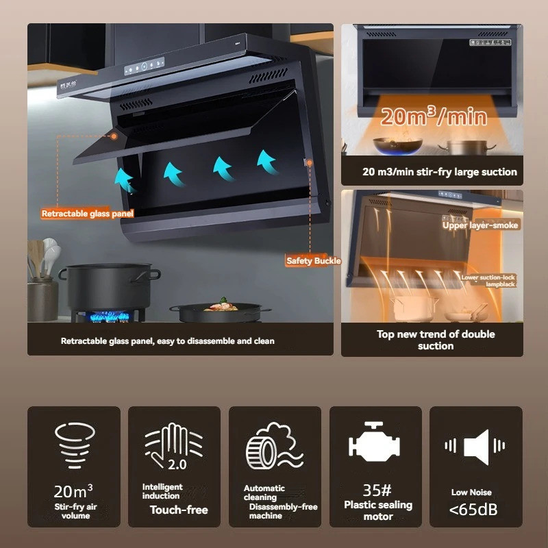 BEIJIAMEI Auto clean range hood kitchen chimney hood Professional ...