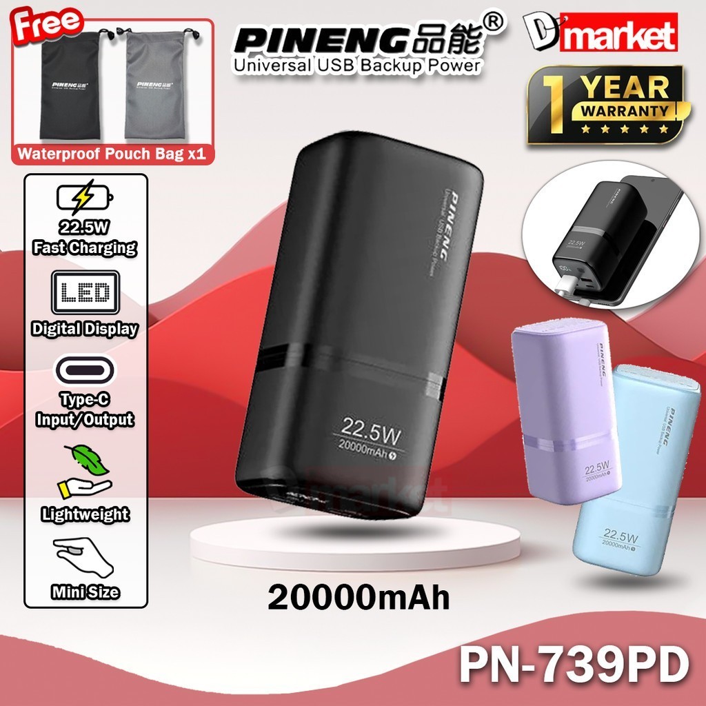 Pineng PN-739 20000mAh Powerbank Super Mini Power Bank Original Pineng ...