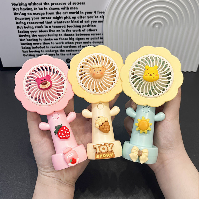 2025 Cute Cartoon Handheld USB Fan Portable Quiet Mini Fan For Office ...