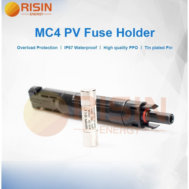 Risin TUV 1000V Solar PV Fused MC4 Connector with DC Inline Fuse 6A 8A ...