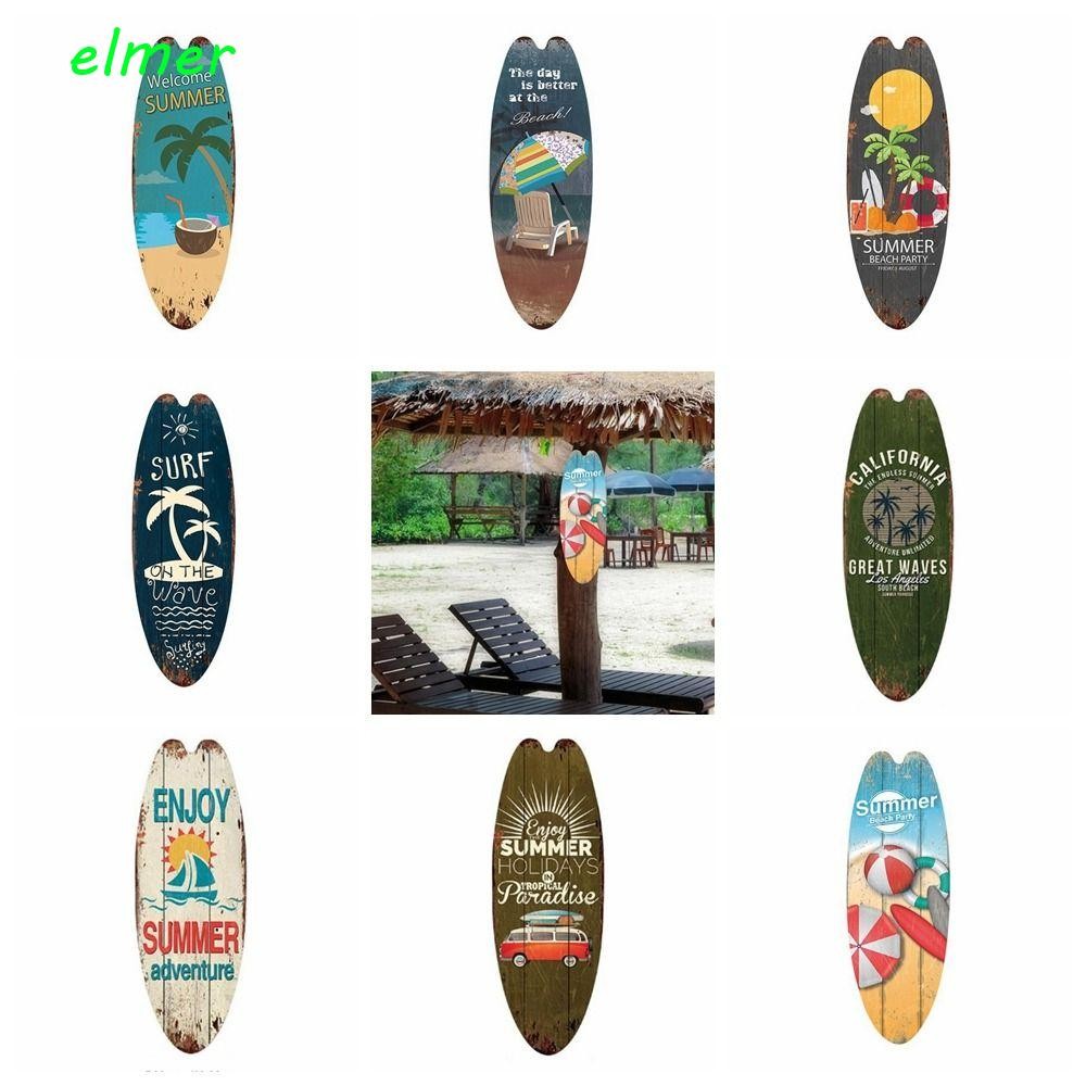 ELMER Wooden Surfboard, Exquisite Printing Cool Marine Steering Wall ...