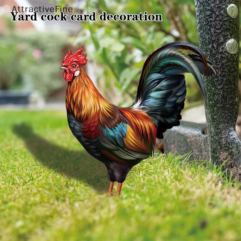 [AttractiveFine] Garden Rooster Statue Chicken Sculpture For Yard Decor ...