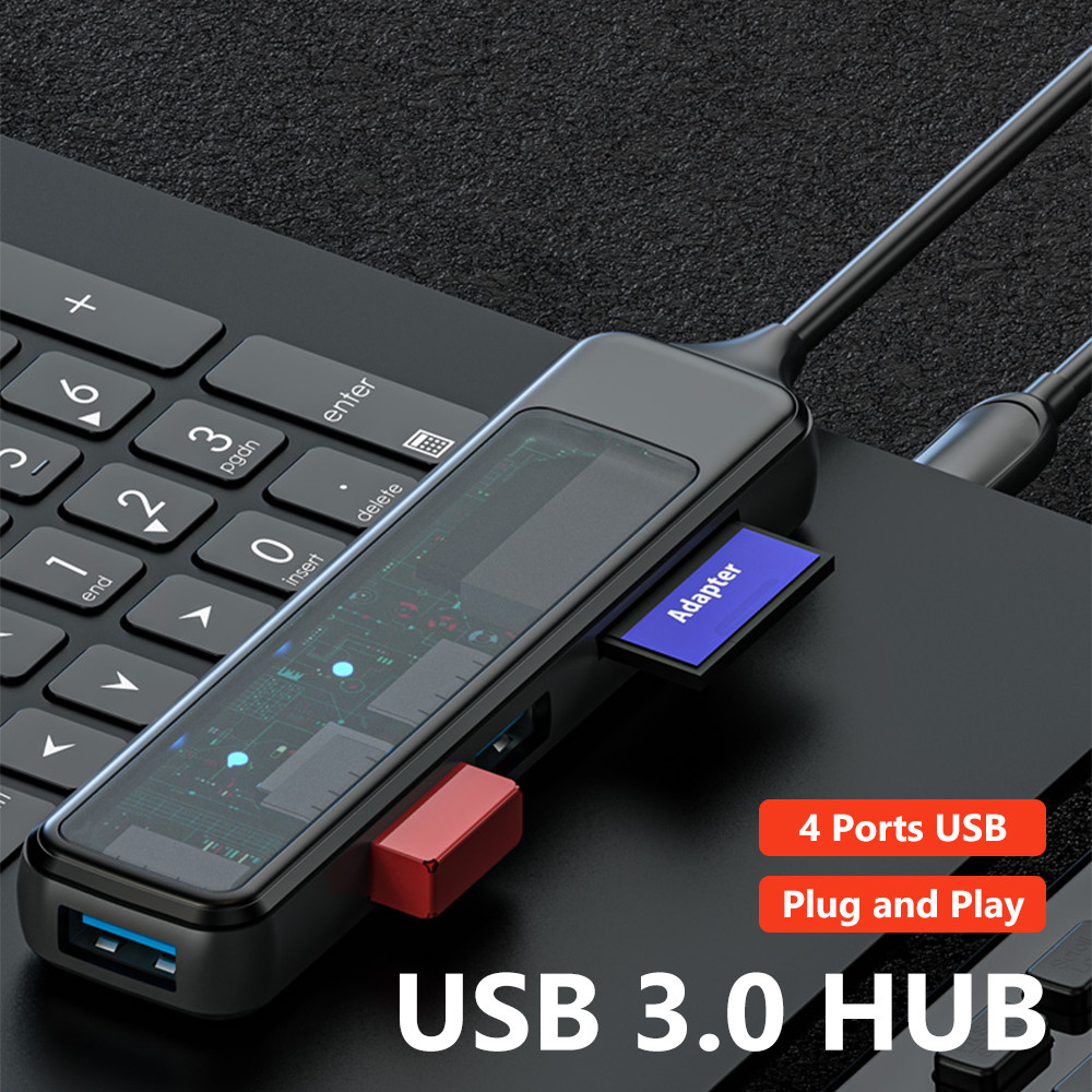 Elough Transparent 4 in 1 USB 3.0 2.0 High Speed Hubs USB HUB Dock ...