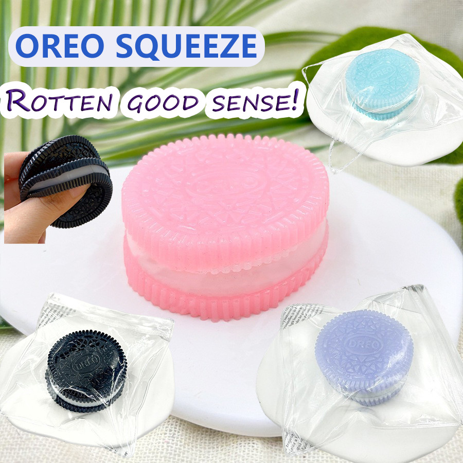 Oreo Stress Relief Squishy Toys Kids TPR Simulated Food Fidget Toy Oreo ...