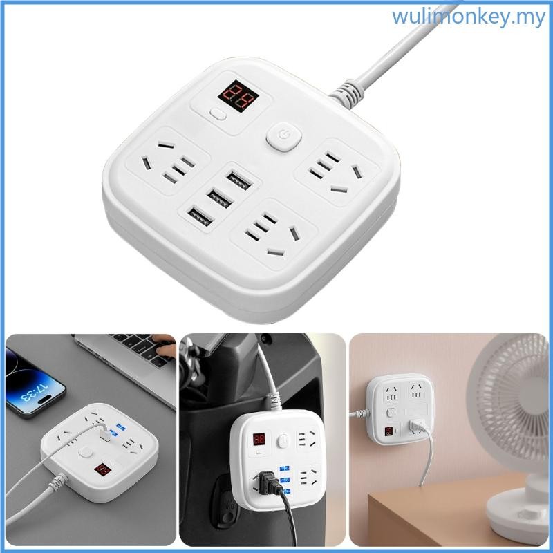 WU 2500W Plug Energy Saving Timers Sockets with 3 USB Port for ...