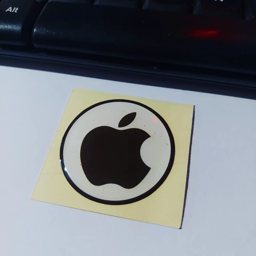 Apple Resin Embossed Sticker IPhone Logo Small 3D Flexible Sticker Unit ...