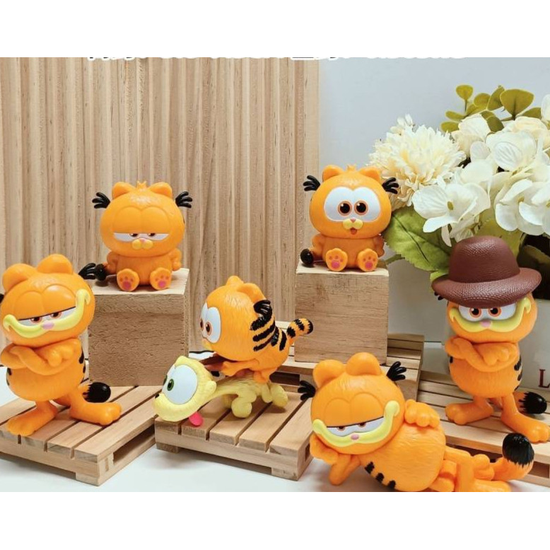 6 Models Garfield Handmade Toy Movie Surrounding Cartoon Anime Doll ...