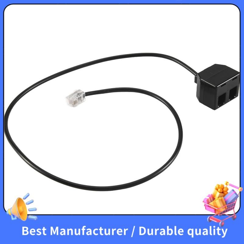 【NEW】RJ9 4P4C Male To Dual Female Ports Connector Telephone Adapter Cable Wire Telephone ...