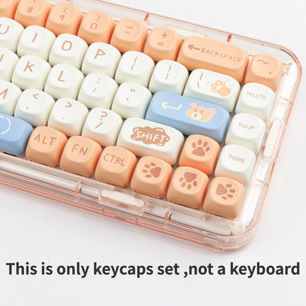 Pudding Bear Keycaps Cute MAC Cartoon Animal MOA Height AULA Dye ...