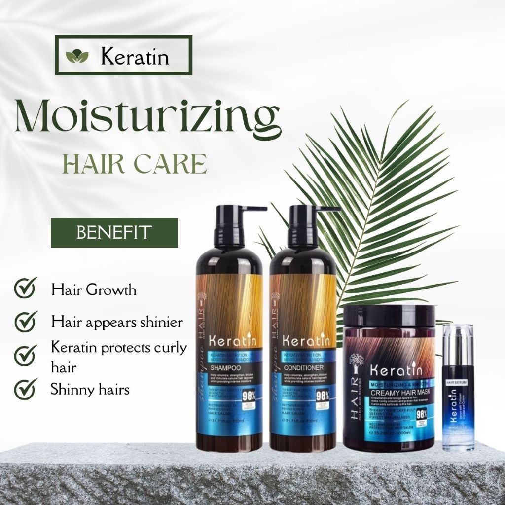Original Keratin Set : Shampoo 900ml , Conditioner 900ml , Hair ...