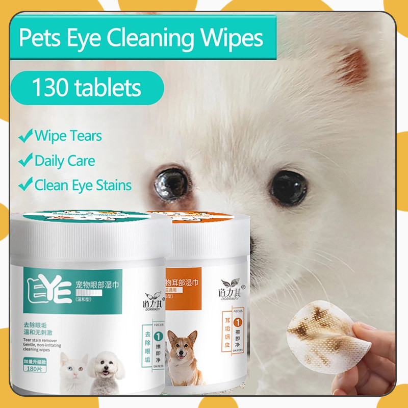 Pet Wipes Cat Ear Eye Grooming Tear Stain Remover Cleaning Wet Spa ...