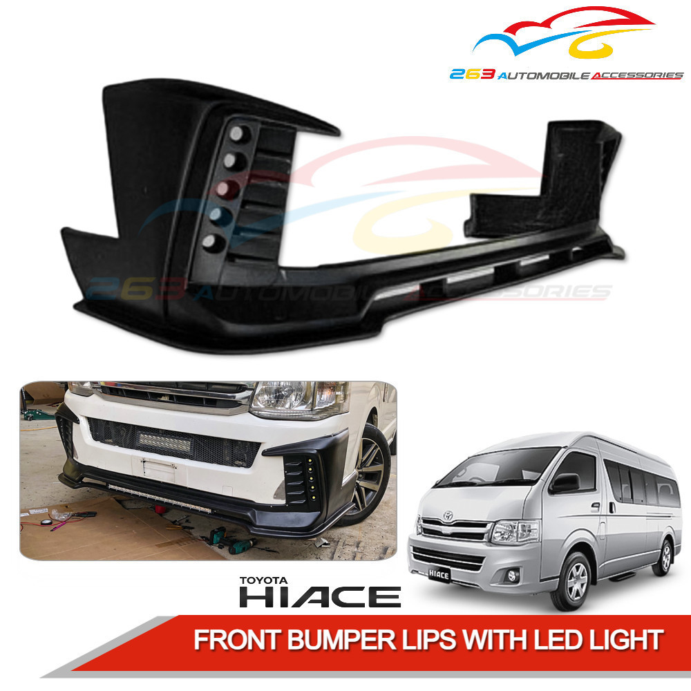TOYOTA HIACE VAN KDH200 2014-2019 FRONT BUMPER LIPS & LED WHITE LIGHT ...