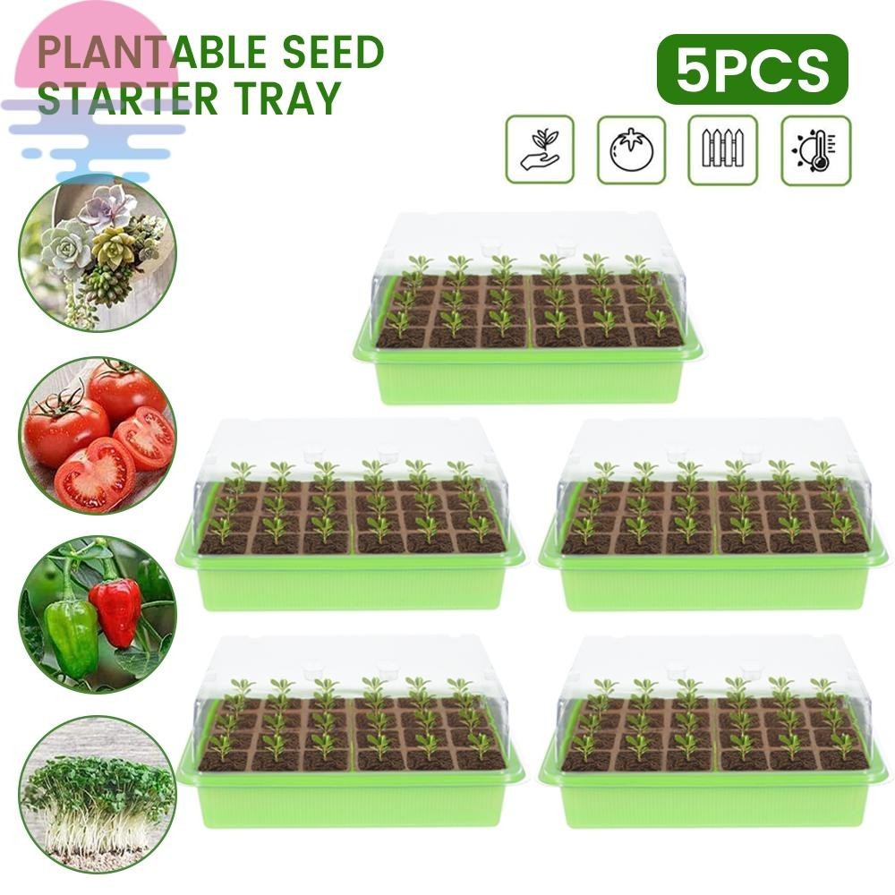 24 Cells Seed Tray Garden Seedling Germination Kit Biodegradable ...