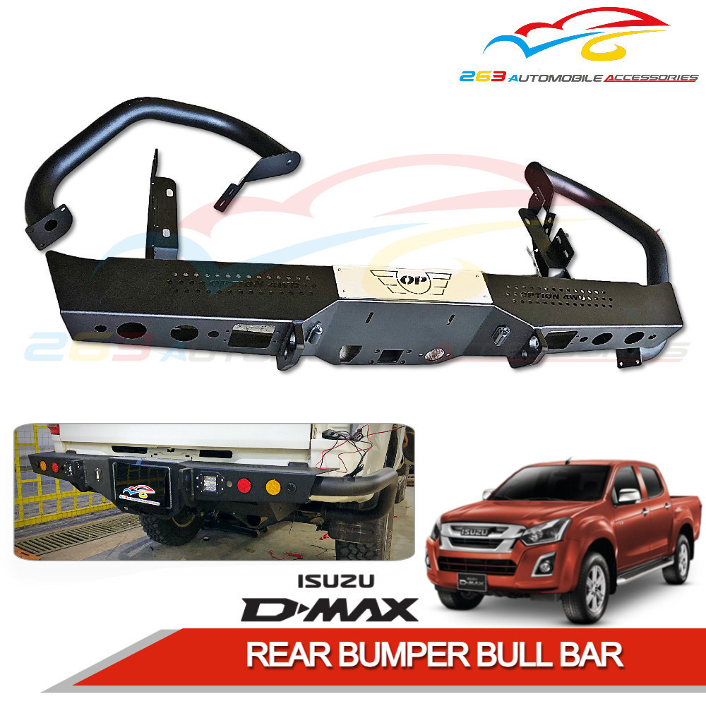 ISUZU D-MAX DMAX 2012-2020 4X4 REAR BULL BAR BUMPER WITH LED LIGHT ...