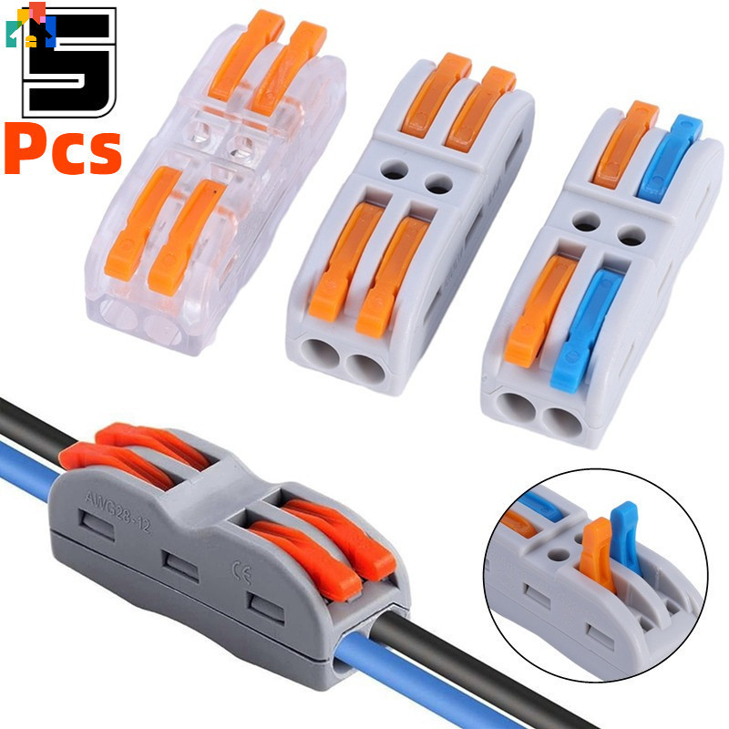5Pcs Wire Connectors Insulation Wiring Terminal Block Conductor Push-In ...