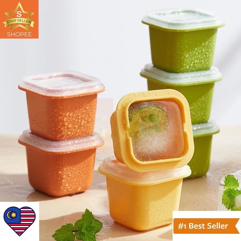 (MW)6Pcs Food Grade Square Shape Quick-freezing Ice Cube Box with ...