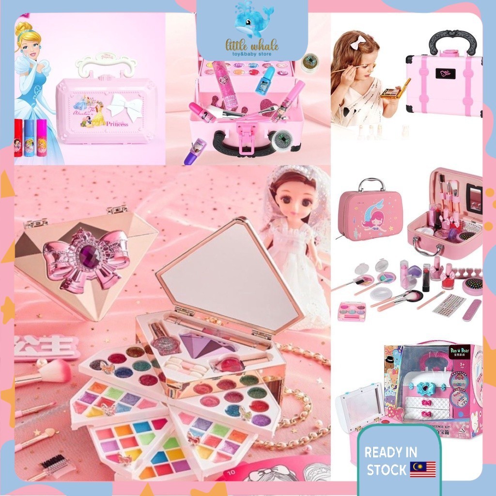 🐳NEW Premium Kids Makeup Set Non Toxic Washable Cosmetics Disney ...