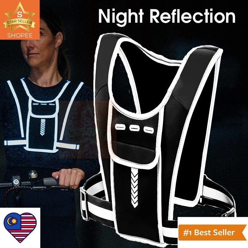 (MW)Unisex Running Reflective Vest Bag / Personal Fitness Water Bottle ...