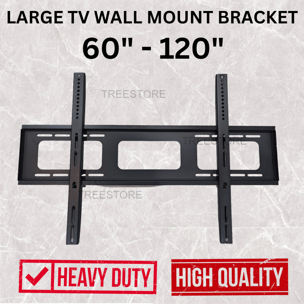 Universal LARGE TV 60-120 Inch Slim Fixed LCD LED TV Bracket Wall Mount ...