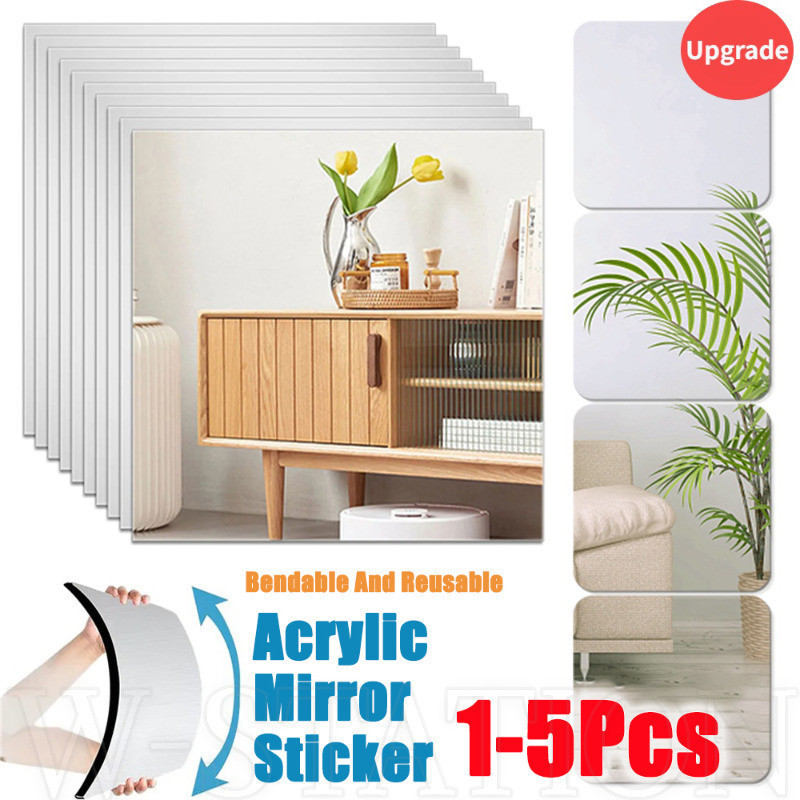 Acrylic Mirror Wall Sticker - Fashion Mirror Stickers - Flexible, Self ...