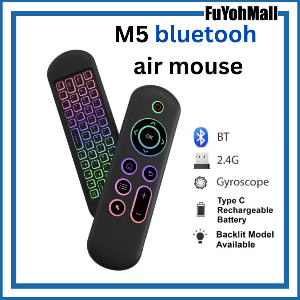 M5 Airmouse Android TV Remote | Type C Rechargeable | Air Mouse Mini ...