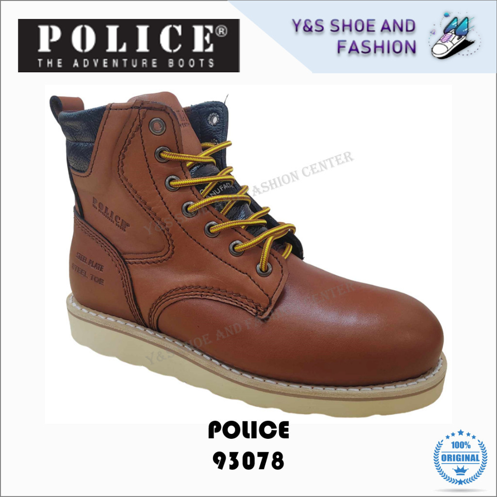 ORIGINAL POLICE SAFETY BOOTS FORMAL SHOES STEEL TOECAP BROWN MAROON ...