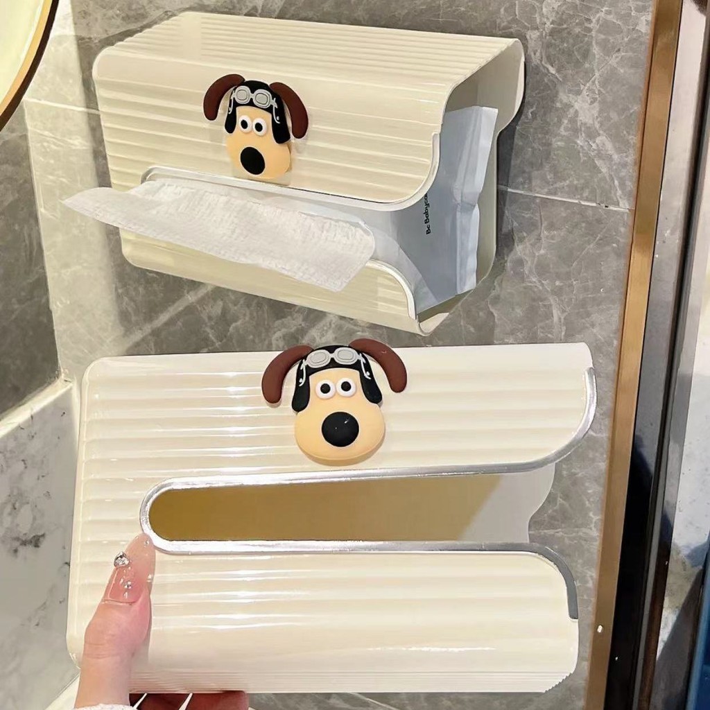 Toilet Tissue Storage Box Wall-Mounted Tissue Box Shelf Bathroom ...
