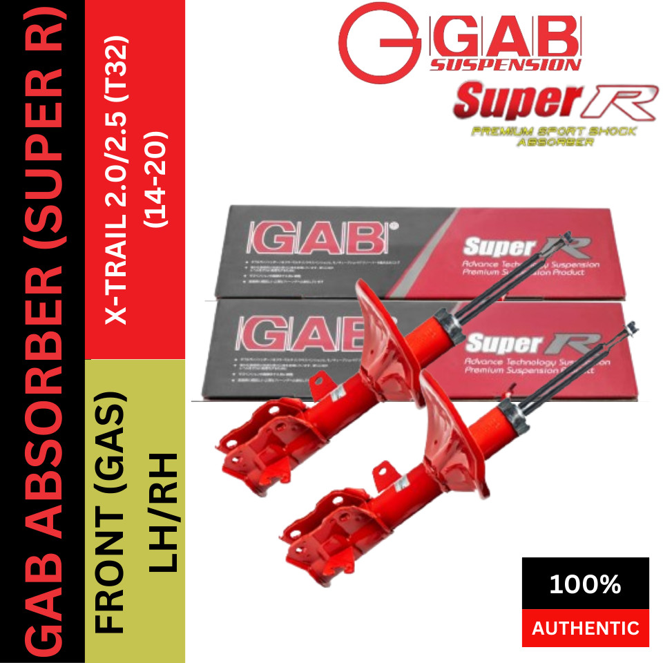 Original GAB Super R Absorber - FRONT & REAR GAS X-TRAIL 2.0/2.5 (T32 ...